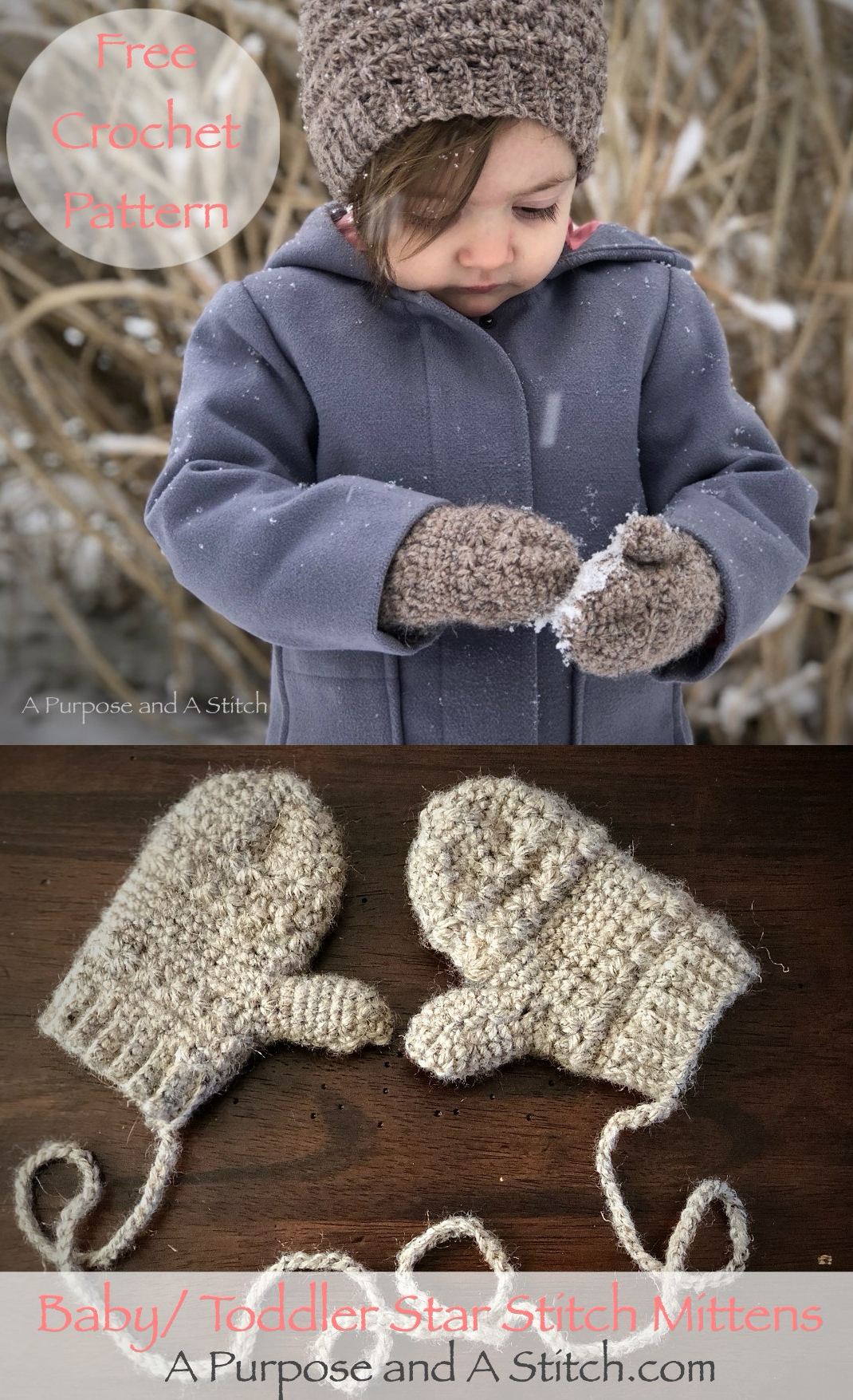 Baby/Toddler Star Mittens- Free Pattern - A Purpose and A Stitch