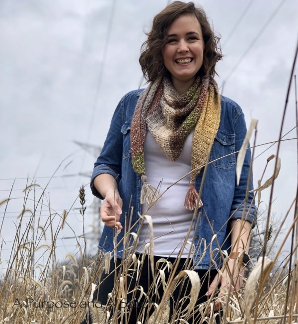 Beginner Friendly Triangle Scarf- Free Pattern - A Purpose and A Stitch