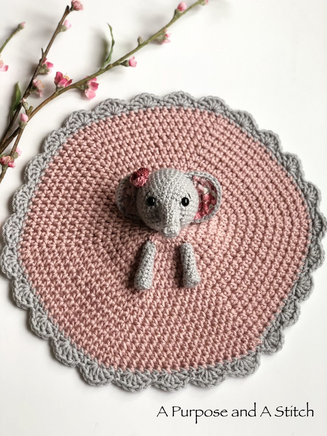 Ellie the Elephant Lovey- Free Pattern - A Purpose and A Stitch