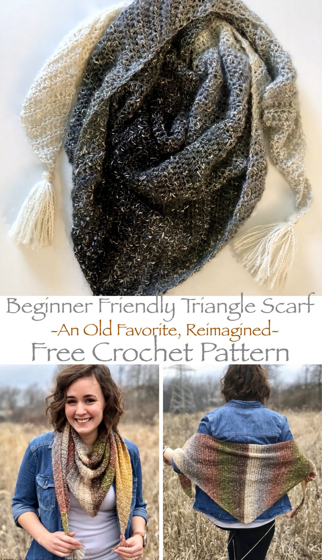 Beginner Friendly Triangle Scarf- A New Angle - A Purpose and A Stitch