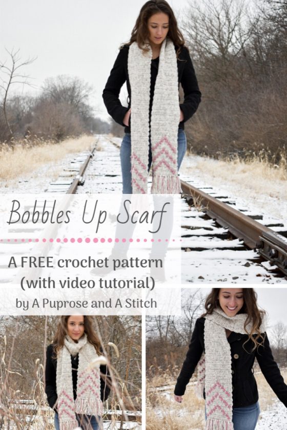 Bobbles Up Scarf- Free Crochet Pattern - A Purpose and A Stitch