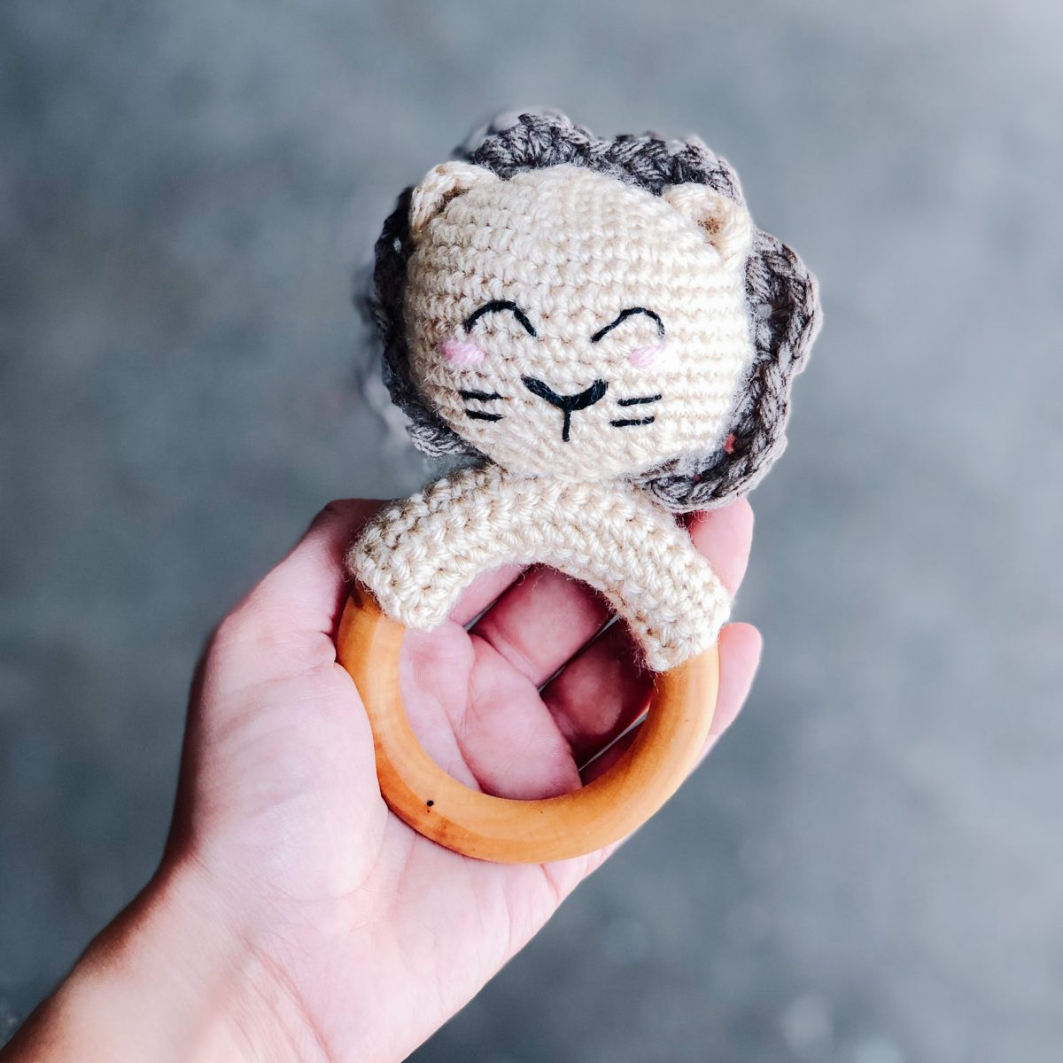 Lion Teething Ring Rattle- Free Pattern - A Purpose and A Stitch
